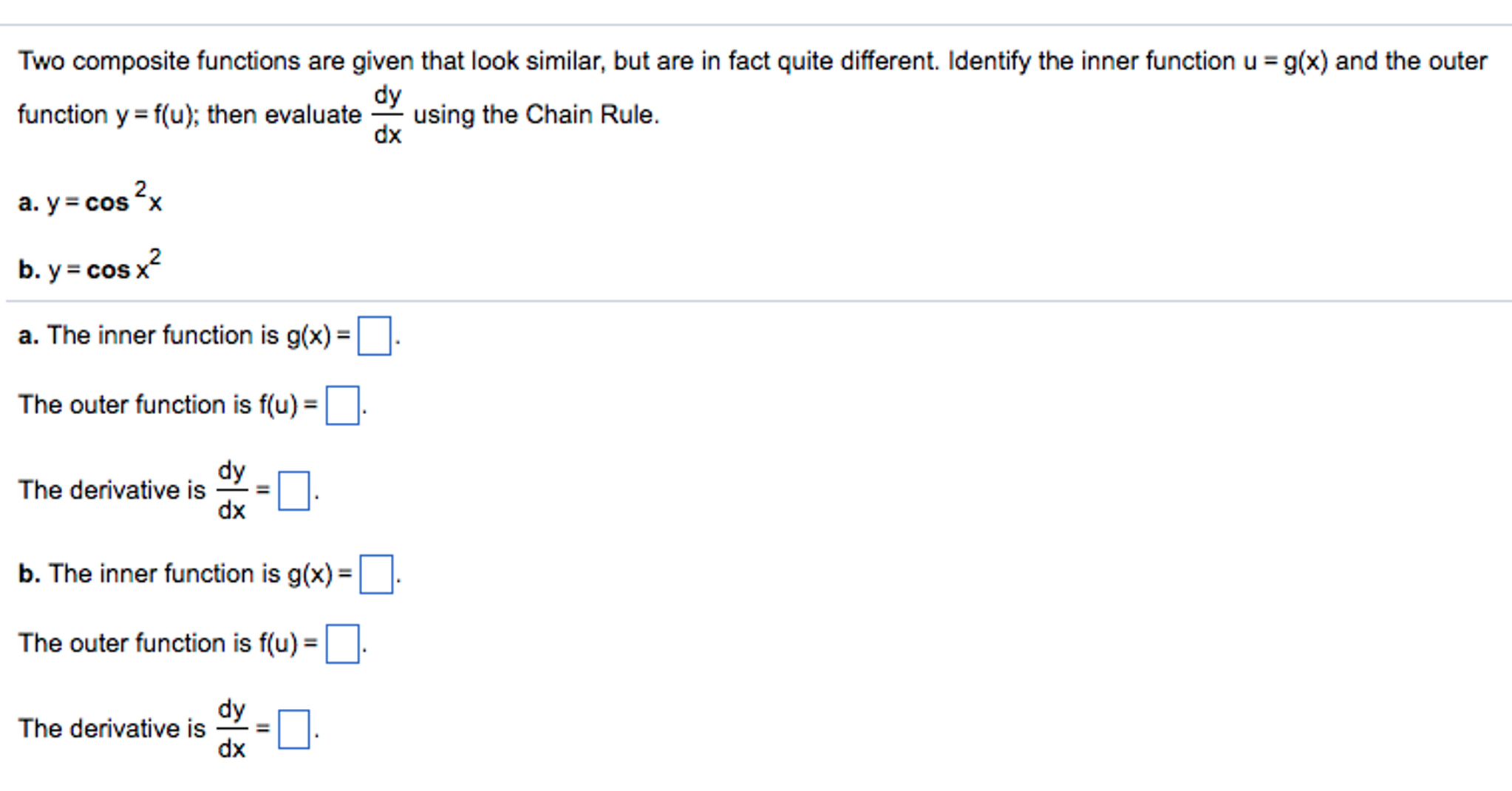Solved Two composite functions are given that look similar, | Chegg.com