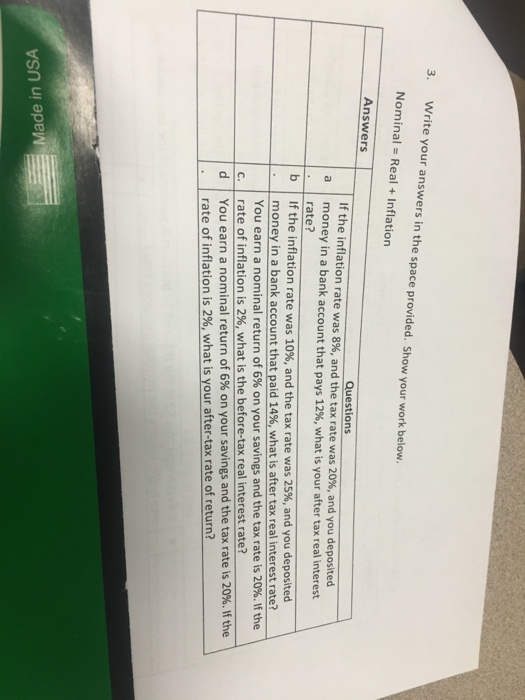 Solved Write your answers in the space provided show your | Chegg.com