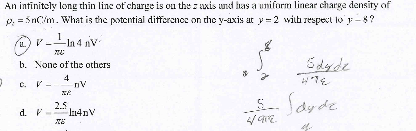 Solved An infinitely long thin line of charge is on the z | Chegg.com