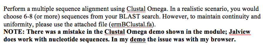 Solved Perform a multiple sequence alignment sing Clustal | Chegg.com