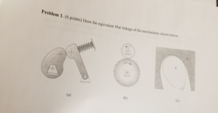 Solved Problem 1. (6 points) Draw the equivalent 4bar | Chegg.com