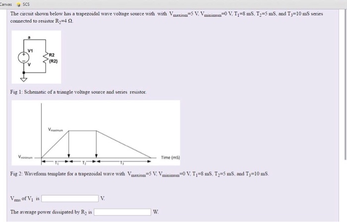 Solved The circuit shown below has a trapezoidal wave | Chegg.com