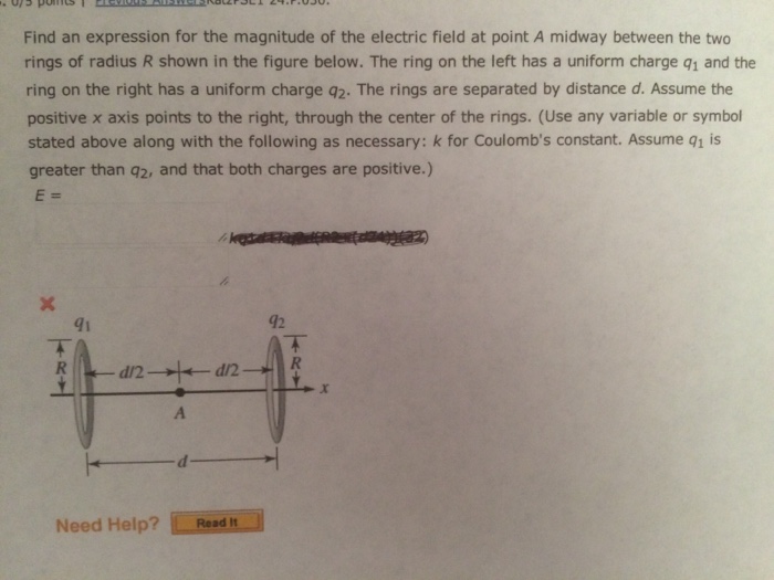 Solved Find an expression for the magnitude of the electric | Chegg.com