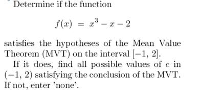 Solved Determine if the function f(x) = x3 - x - 2 | Chegg.com