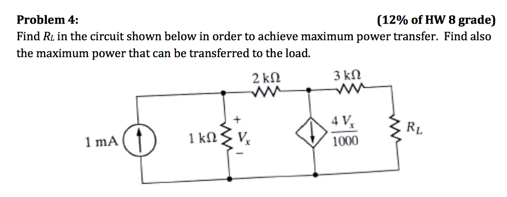Solved Find Rl in the circuit shown below in order to | Chegg.com