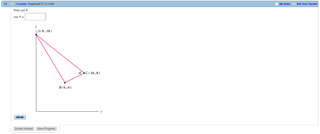 Solved Find cos theta. cos theta = | Chegg.com