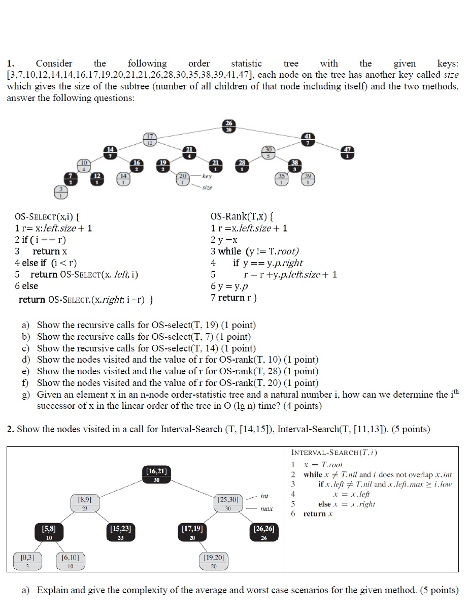 Solved Order Statistic Tree And Interval Search Can Someone