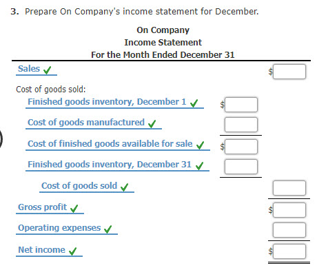 Solved Manufacturing Income Statement, Statement of Cost of | Chegg.com