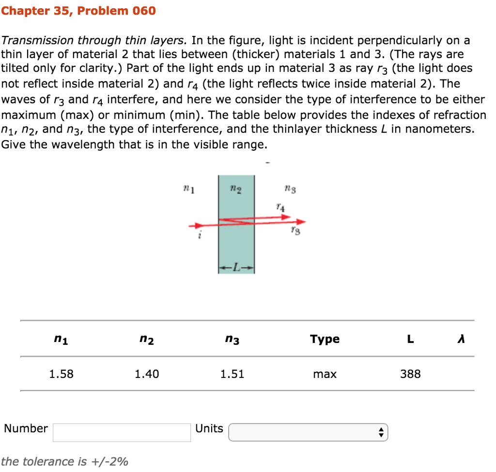 Solved Chapter 35, Problem 060 Transmission through thin | Chegg.com Solved Chapter 35, Problem 060 Transmission through thin | Chegg.com
