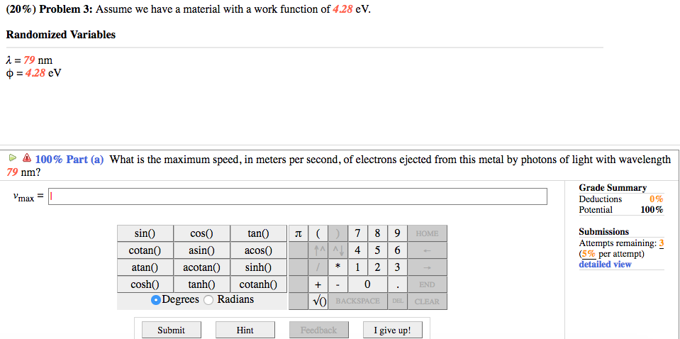 Solved Assume we have a material with a work function of | Chegg.com