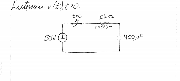 Solved Determine v(t), t > 0. | Chegg.com