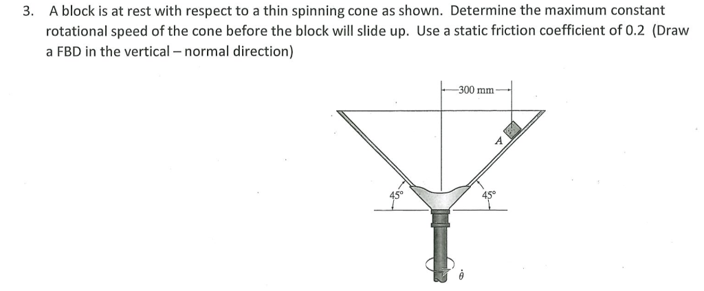 Solved A block is at rest with respect to a thin spinning | Chegg.com