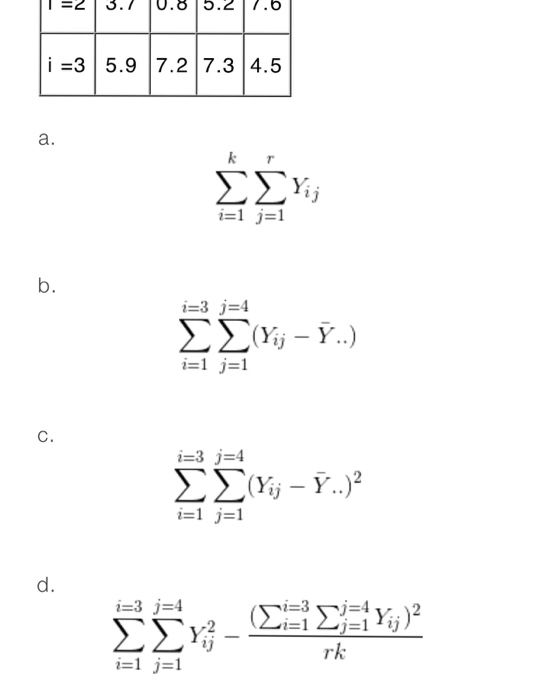 Solved 1. Use the following table with 3 rows and 4 columns | Chegg.com