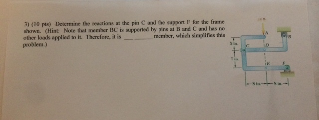 Solved Determine The Reactions At The Pin C And The Support