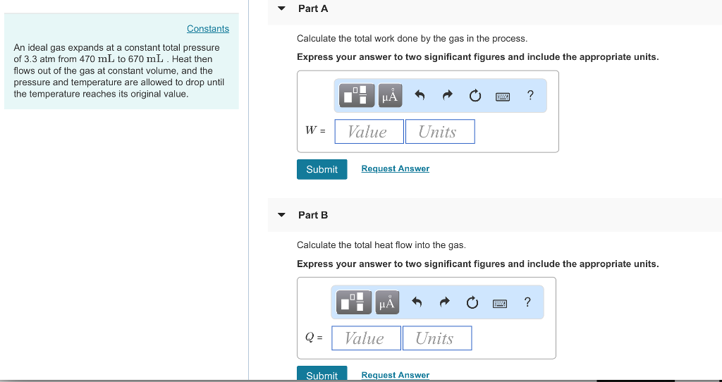 Solved Part A Constants Calculate the total work done by the | Chegg.com