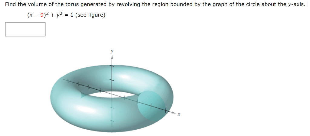 Solved Find the volume of the torus generated by revolving | Chegg.com