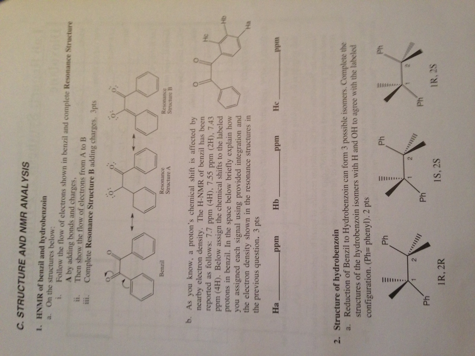 Solved HNMR of benzyl and hydrobenzoin On the structure | Chegg.com