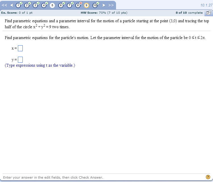 Solved Find Parametric Equations And A Parameter Interval
