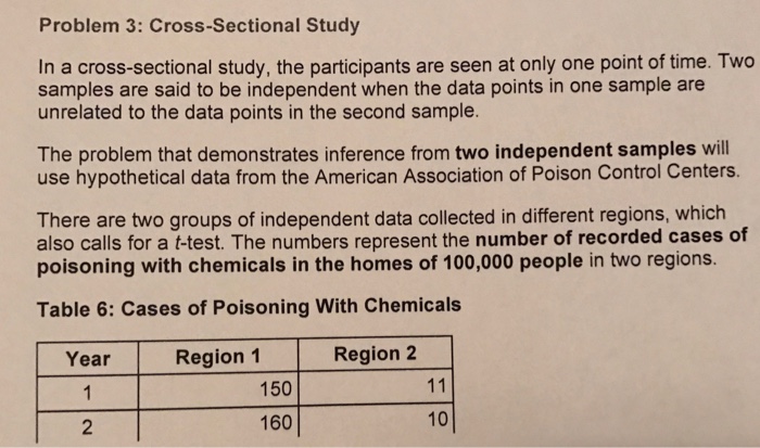 Solved Problem 3: Cross-Sectional Study In a cross-sectional | Chegg.com