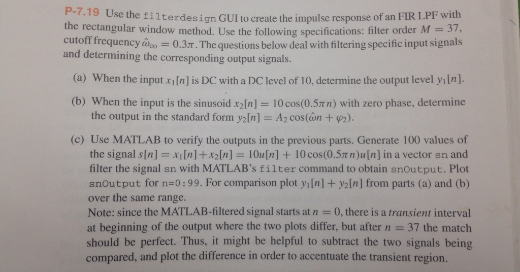 Solved Use the filterdesign GUI to create the impulse | Chegg.com