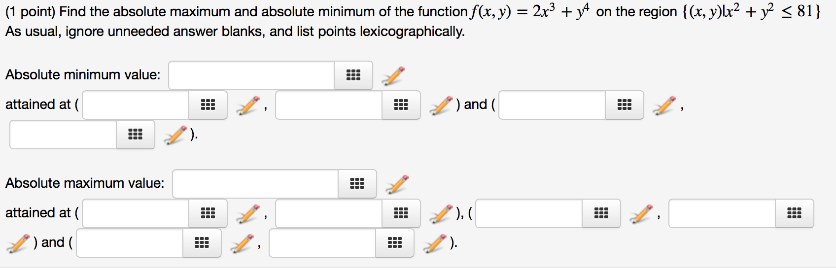 Solved Find The Absolute Maximum And Absolute Minimum Of The 