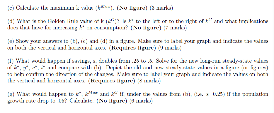 Solved Question 2: Neoclassical Growth Model Equations (45 | Chegg.com
