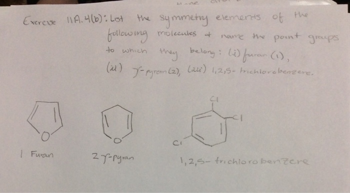 Solved List the symmetry elements of the following molecules | Chegg.com