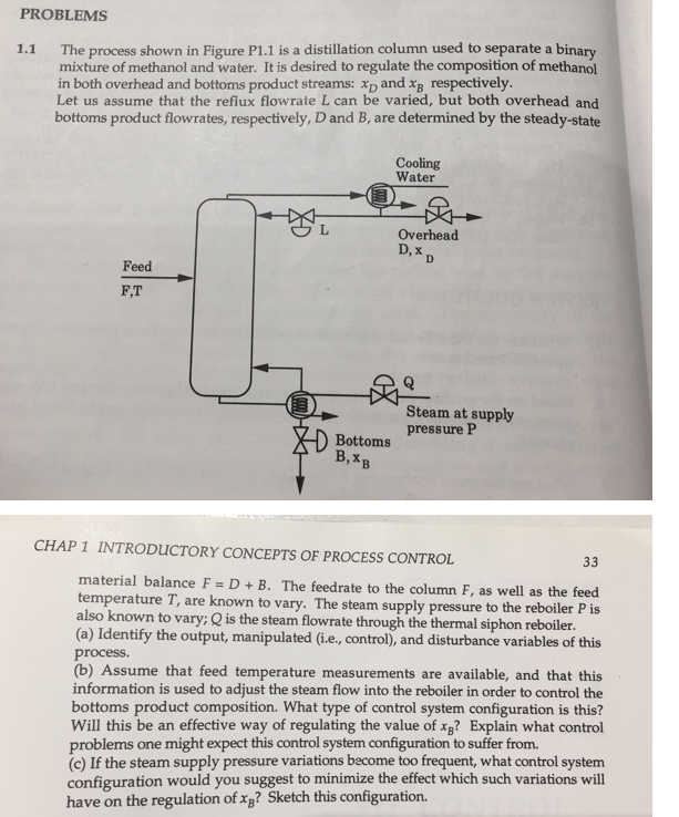 Solved The process shown in Figure Pl.l is a distillation | Chegg.com
