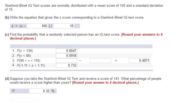 Solved Stanford-Binet IQ Test scores are normally | Chegg.com