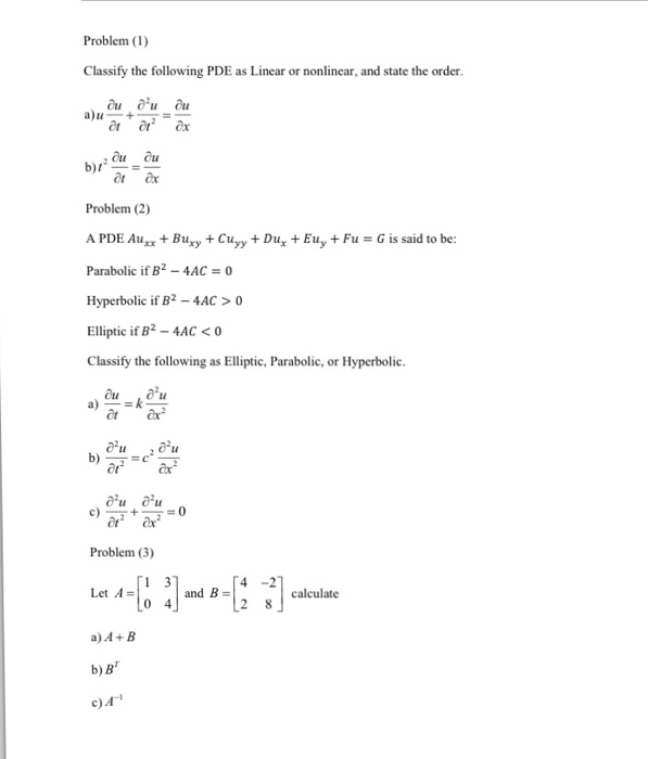 Solved Classify the following PDF as Linear or nonlinear, | Chegg.com