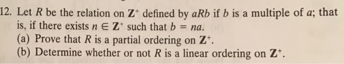 Solved Let R Be The Relation On Z Defined By Arb If B Is A 