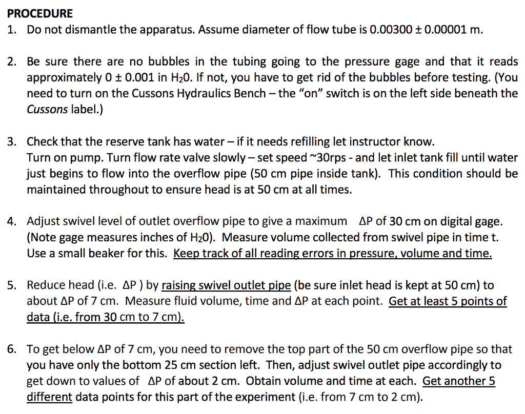 From the data, find flow rate and fluid velocity at | Chegg.com