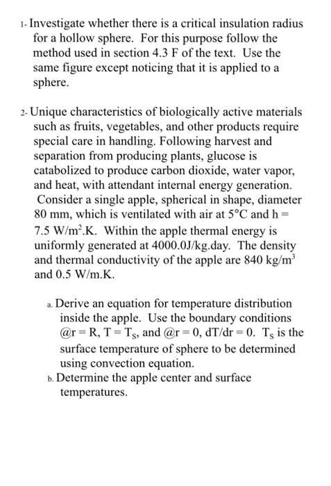 Solved Heat and mass transfer problem Chemical engineering. | Chegg.com