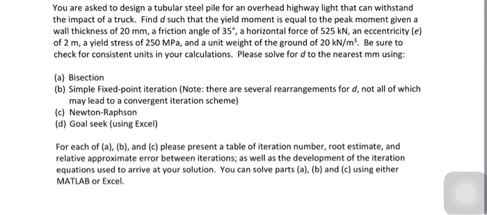 Numerical methods for Civil Engineering problem | Chegg.com
