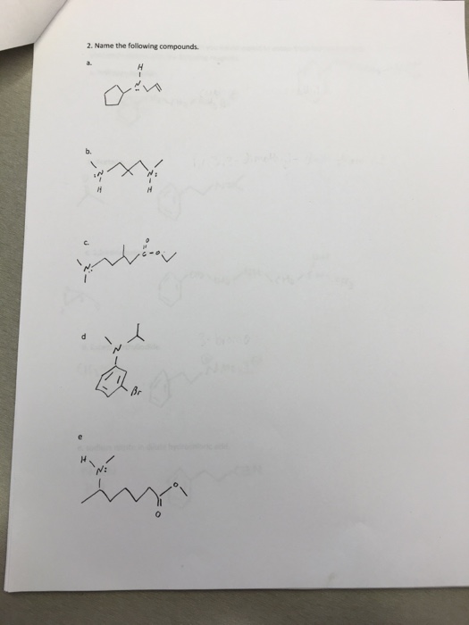 Solved Name the following compounds. | Chegg.com