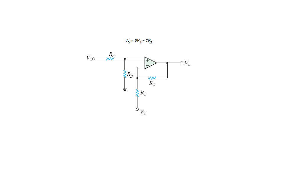 Solved Design an op-amp-based circuit to produce the | Chegg.com