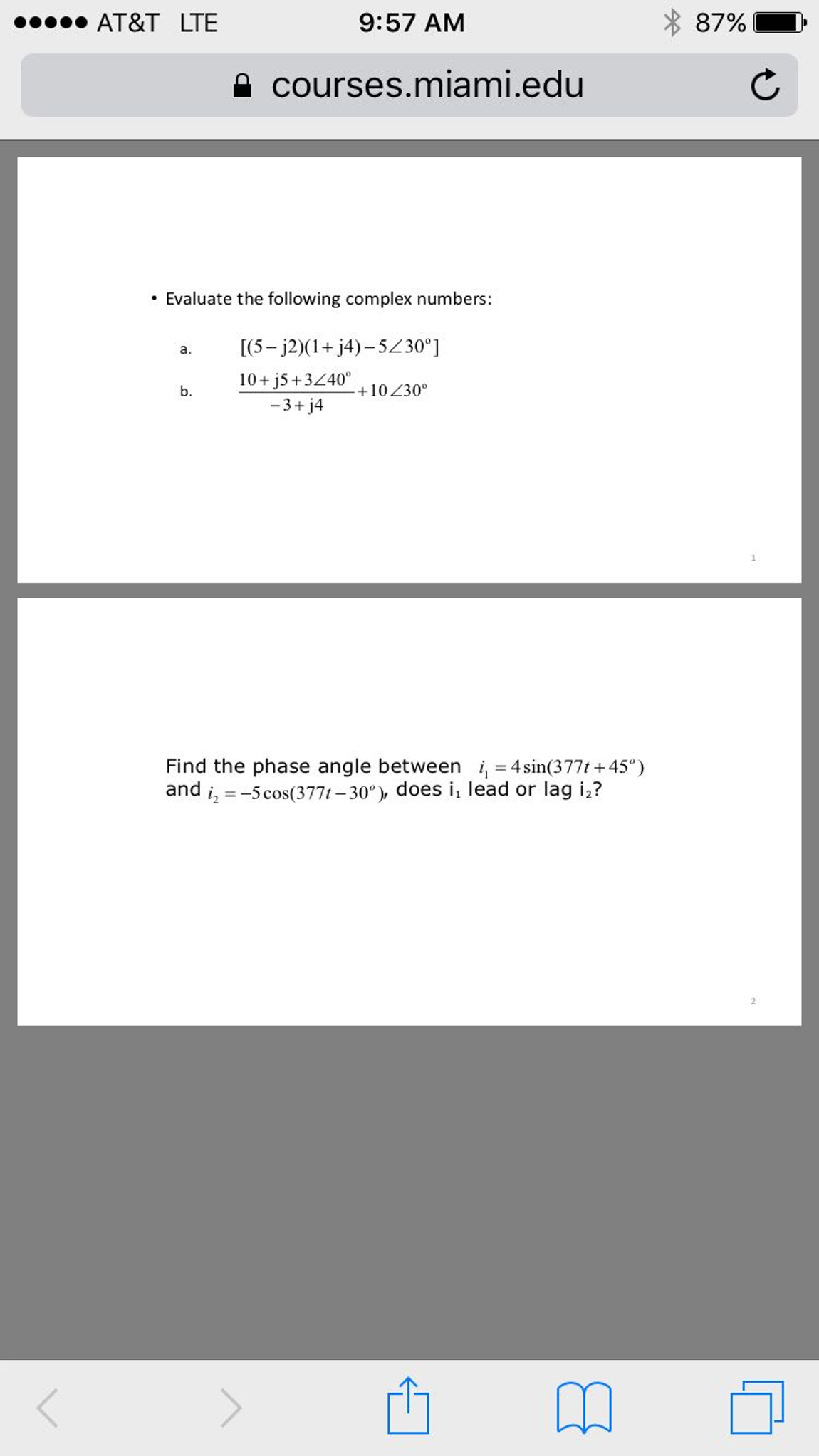 Solved Evaluate the following complex numbers: a. [(5 - | Chegg.com