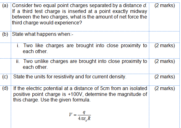 Solved (a) Consider two equal point charges separated by a | Chegg.com
