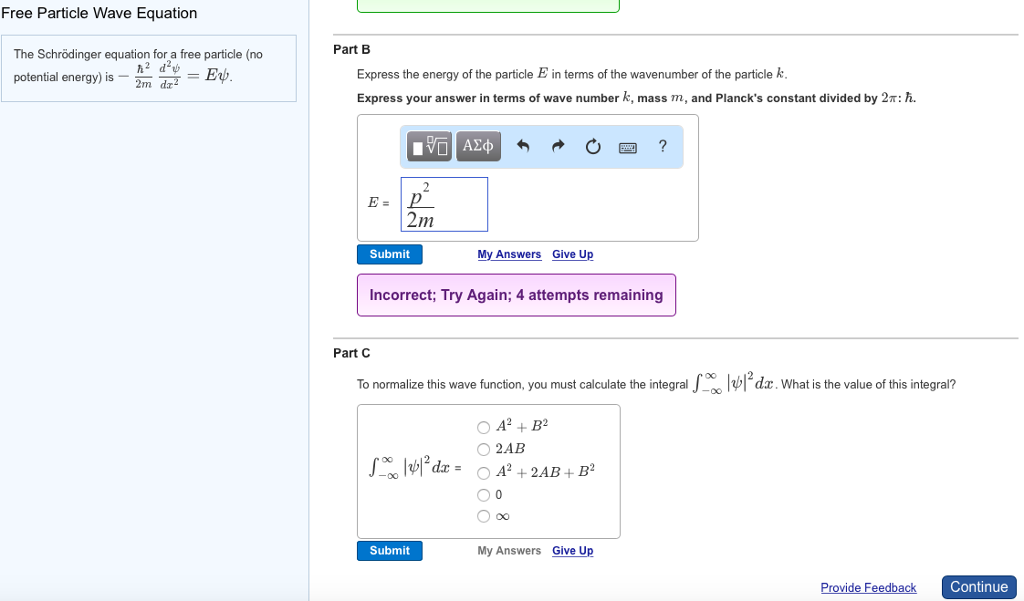 Solved Fre particel wave eqution express the energy of the | Chegg.com