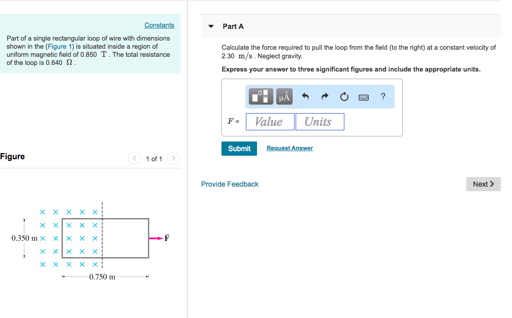 Solved Constants Part A Part of a single rectangular loop | Chegg.com Solved Constants Part A Part of a single rectangular loop | Chegg.com
