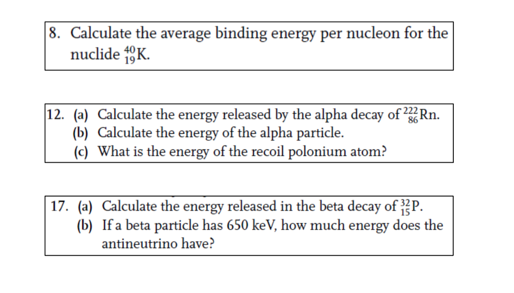 Solved Calculate the average binding energy per nucleon for | Chegg.com