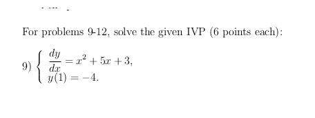 Solved For problem 9-12, solve the given IVP | Chegg.com