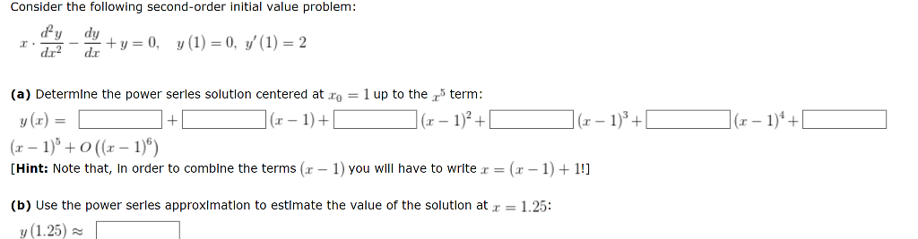 Solved Consider the following second-order initial value | Chegg.com