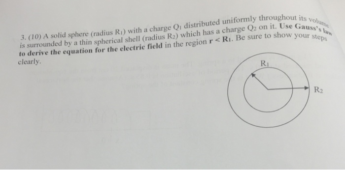 Solved A solid sphere (radius R_1) with a charge Q_1 | Chegg.com