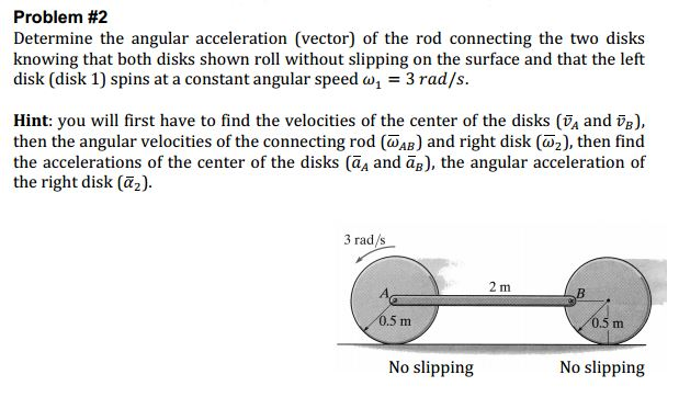 Determine the angular acceleration (vector) of the | Chegg.com