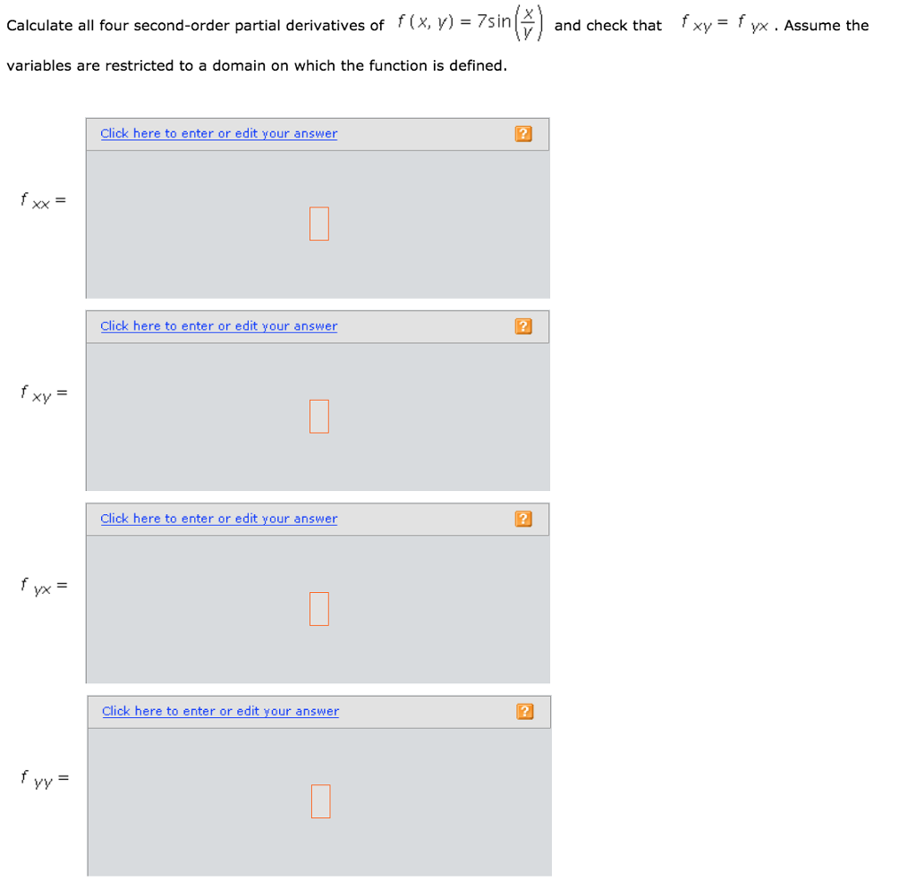 Solved Calculate all four second-order partial derivatives | Chegg.com