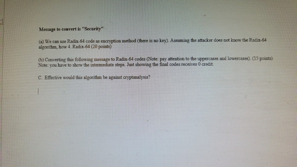 Solved Message to convert is "Security" (a) We can use | Chegg.com