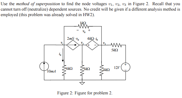 Solved Use the method of superposition to find the node | Chegg.com