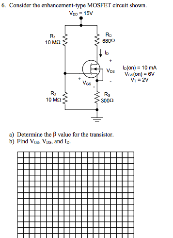 Solved Consider the enhancement-type MOSFET circuit shown. | Chegg.com