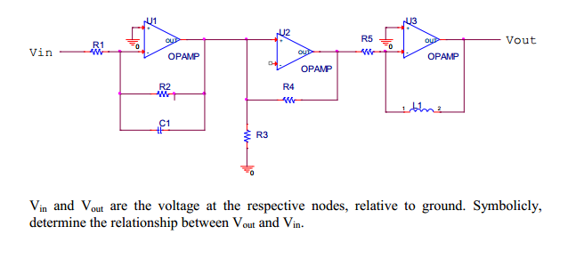 Solved Determine the relationship between Vout and Vin | Chegg.com
